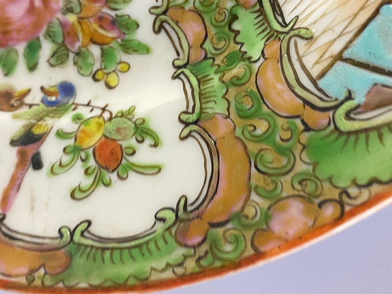 Fine Chinese Export Canton Porcelain Plate For Sale at 1stDibs