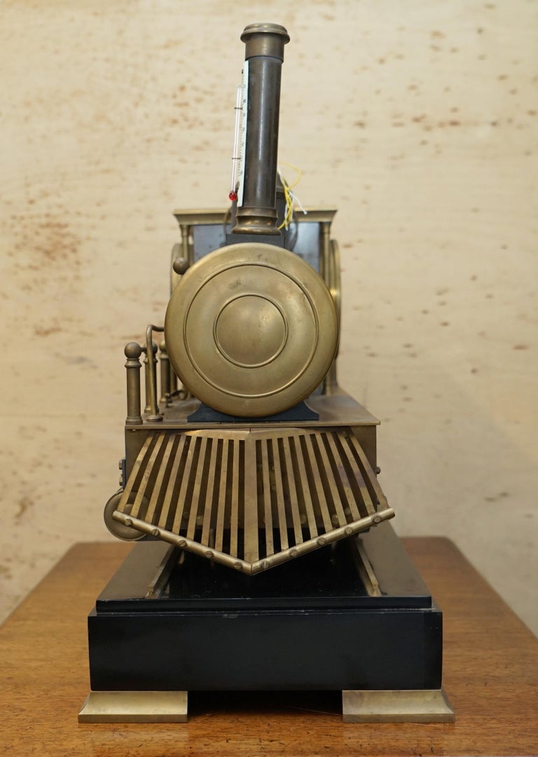 FINE CIRCA 1895 FRENCH AUTOMATON INDUSTRIAL LOCOMOTIVE MOVING GiLT ...