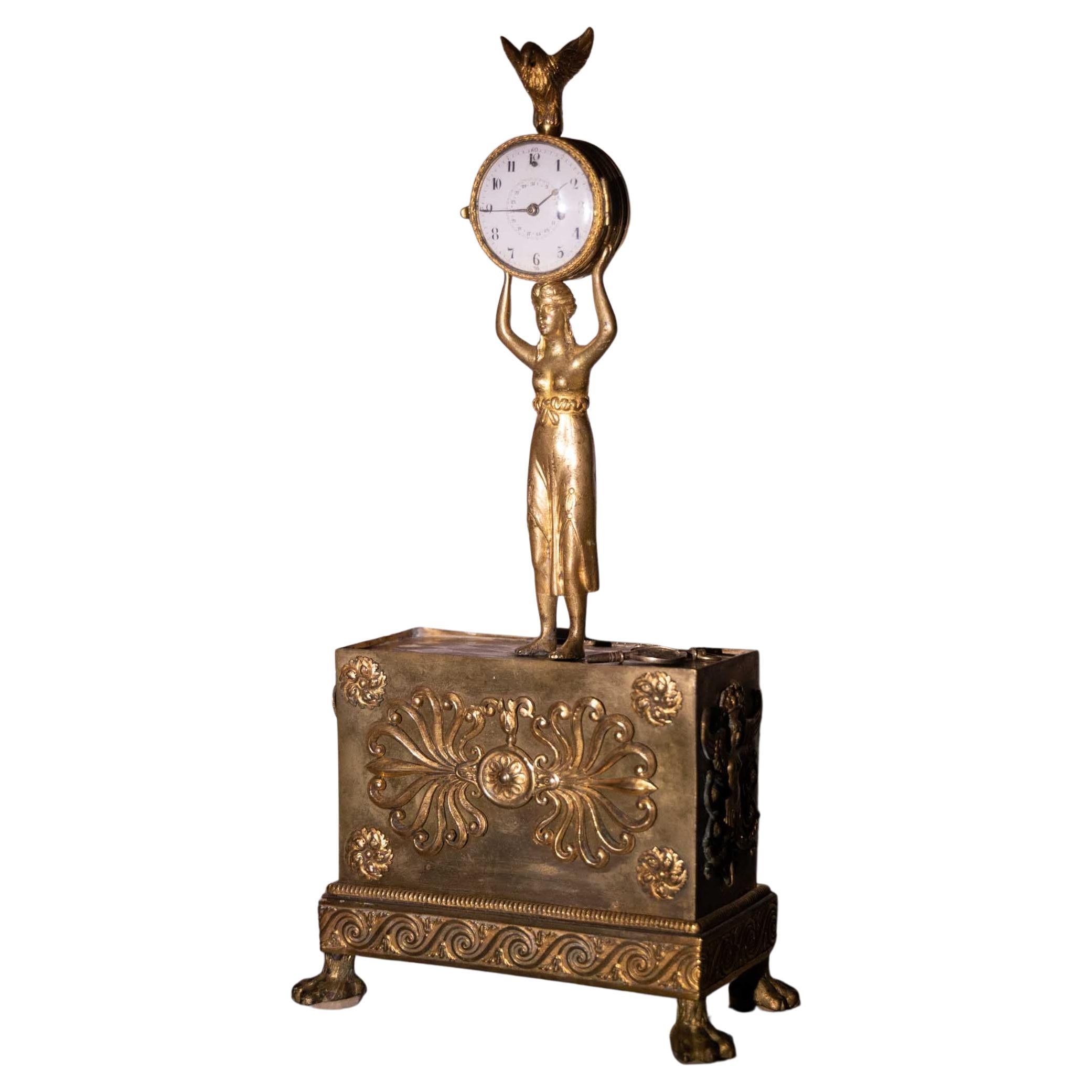 Vintage Hand Carved German Owl Clock with Moving Eyes for Restoration ...