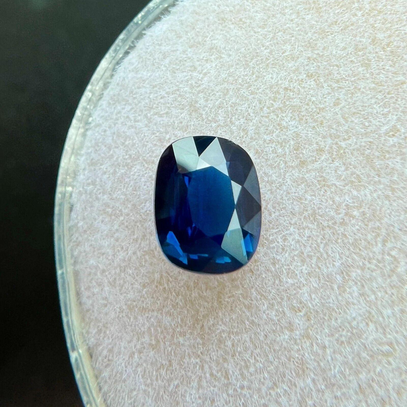 Fine Colour Natural Deep Blue Sapphire 0.68ct Cushion Cut Rare Gem VVS For Sale at 1stDibs ...