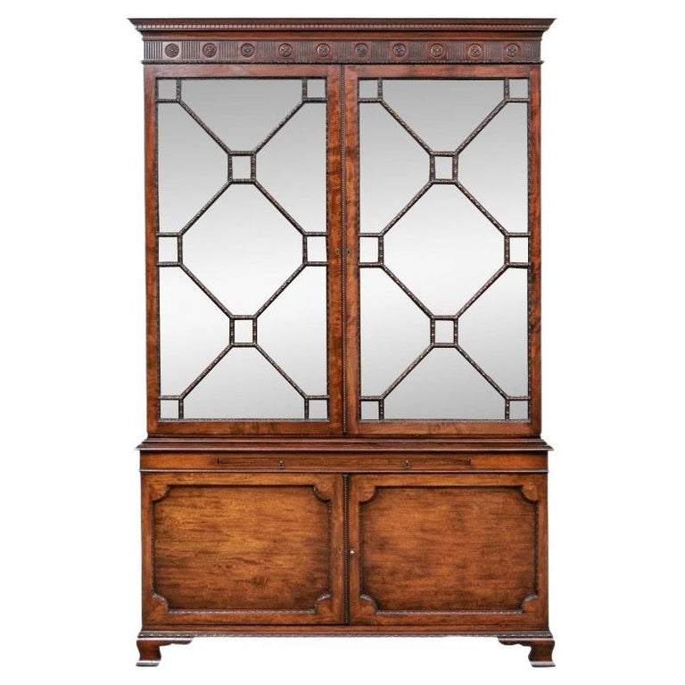Fine English Georgian Mahogany Breakfront For Sale at 1stDibs