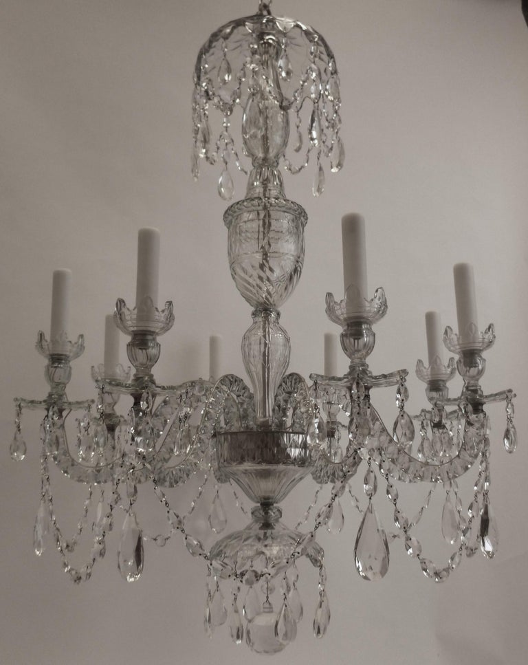 Fine English Georgian Neoclassical Style Cut Lead Crystal Chandelier at ...