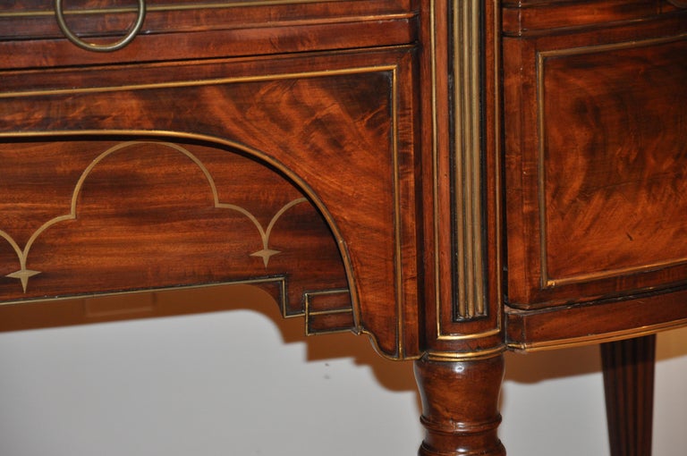 Fine English Regency Brass Banded Mahogany Sideboard with Lion Head ...