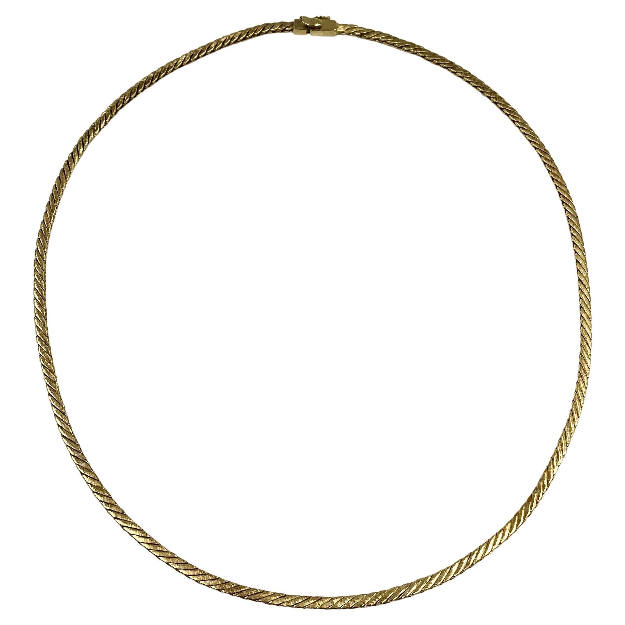 Estate Cartier 18K Yellow Gold Rope Twist Link Long Chain Necklace ...