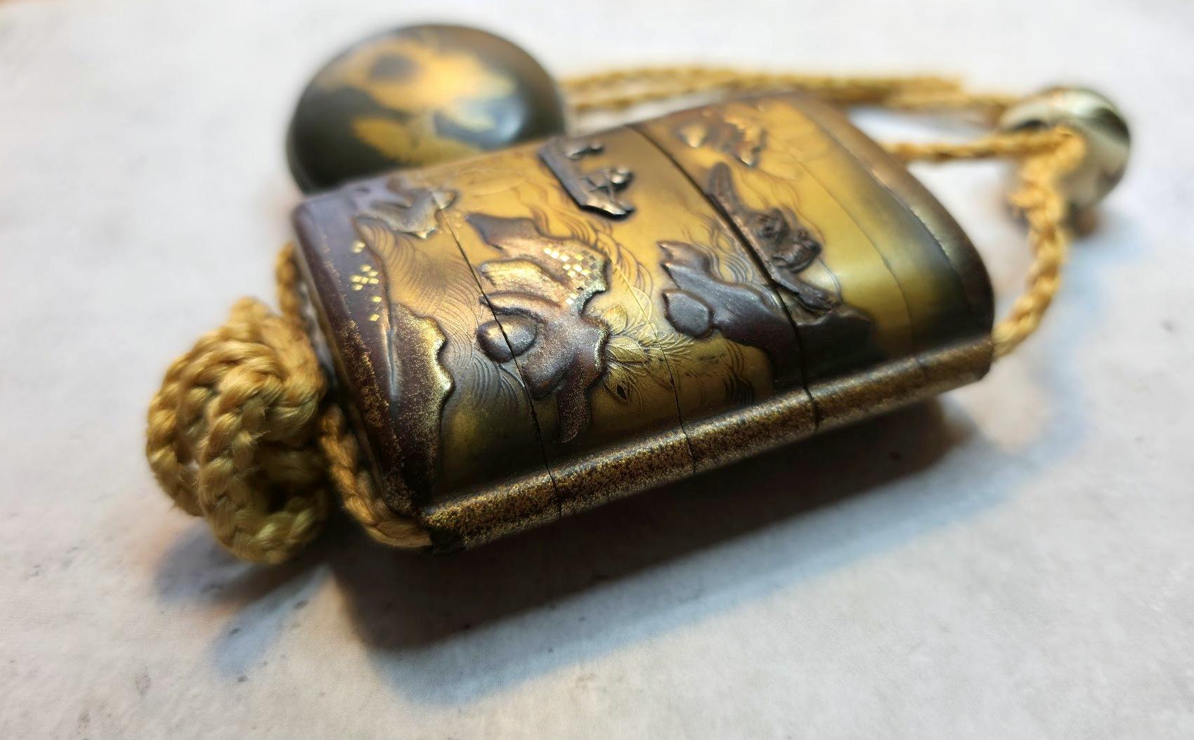 Fine Five-Case Japanese Edo Period Inro, with Shibayama Ojime and ...