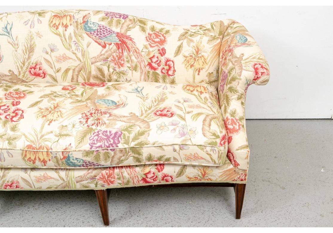 Fine Floral Custom Upholstered Camel Back Sofa For Sale at 1stDibs ...