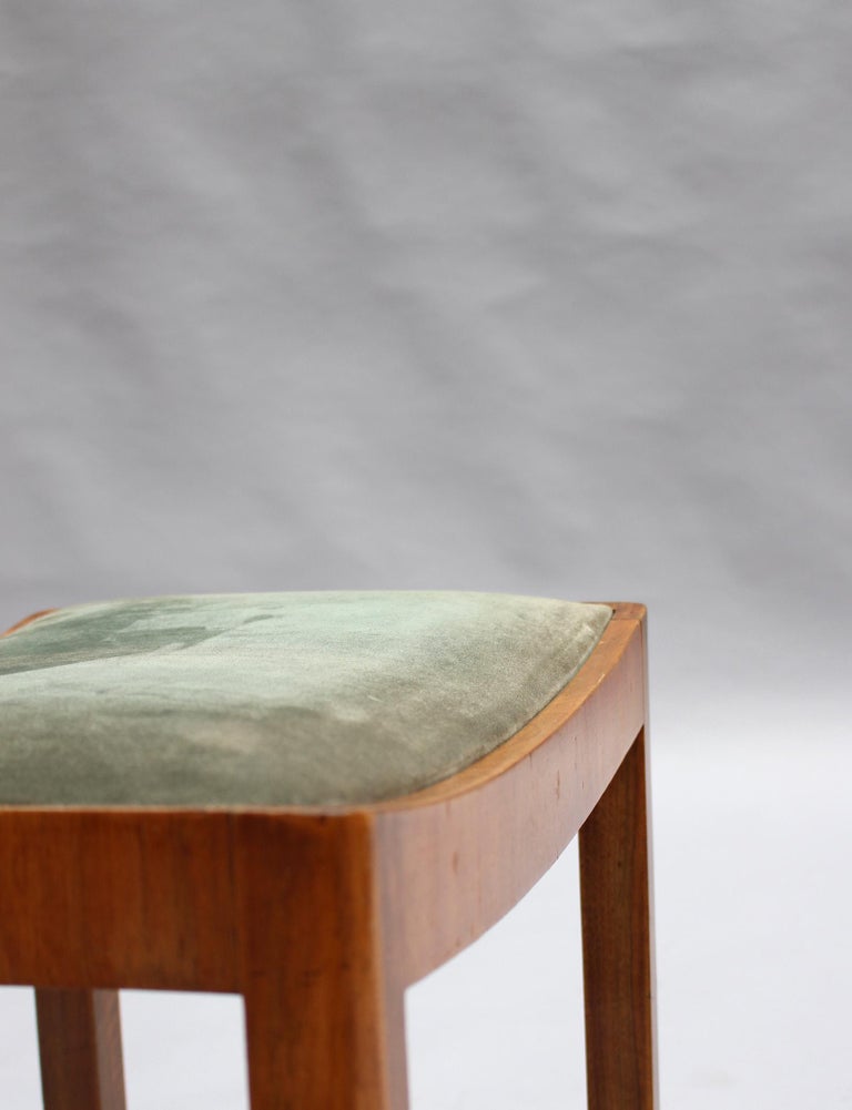 Fine French 1930s Walnut Curule Bench Stool For Sale at 1stDibs