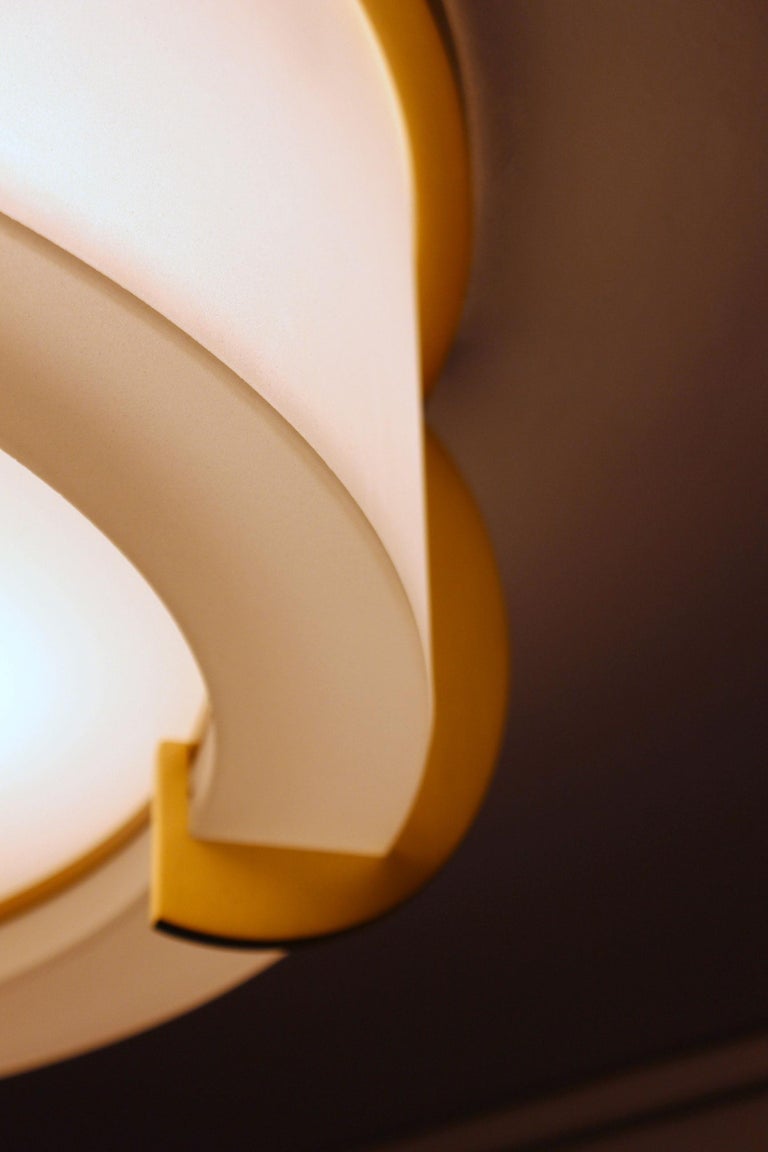 Fine French Art Deco Glass and Bronze Ceiling Light by Jean Perzel For ...