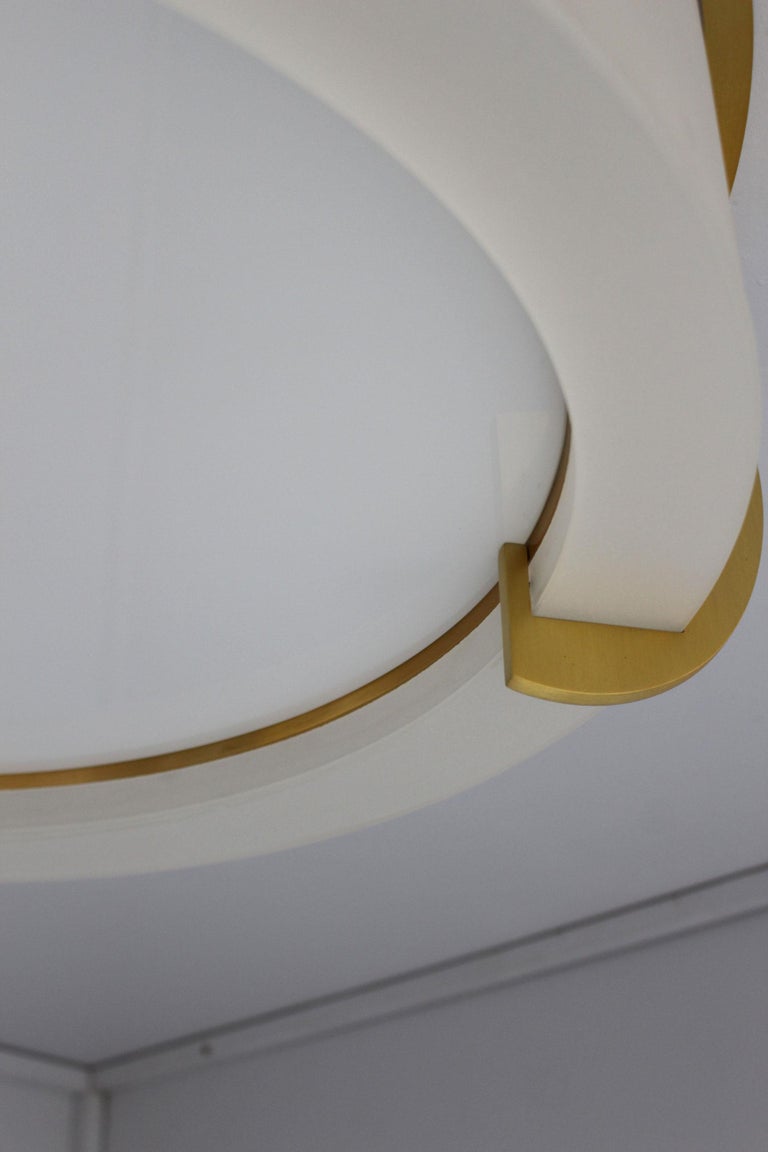 Fine French Art Deco Glass and Bronze Ceiling Light by Jean Perzel For ...