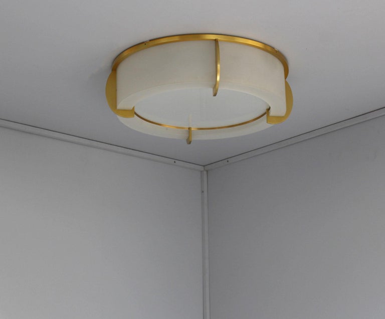 Fine French Art Deco Glass and Bronze Ceiling Light by Jean Perzel For ...