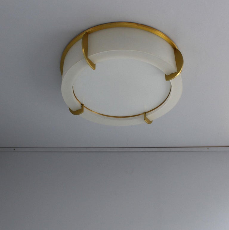 Fine French Art Deco Glass and Bronze Ceiling Light by Jean Perzel For ...