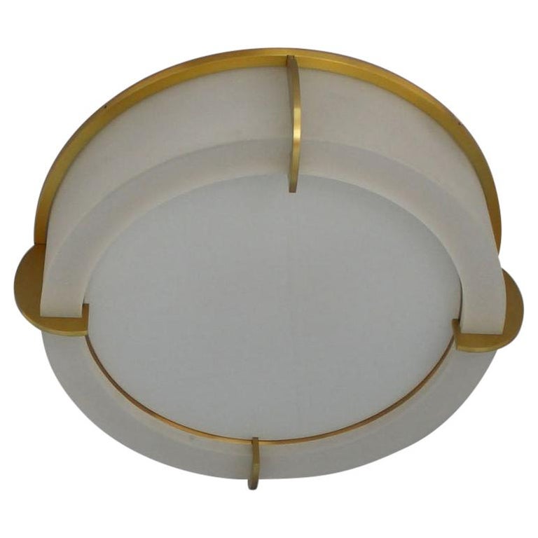 Fine French Art Deco Glass and Bronze Ceiling Light by Jean Perzel For ...