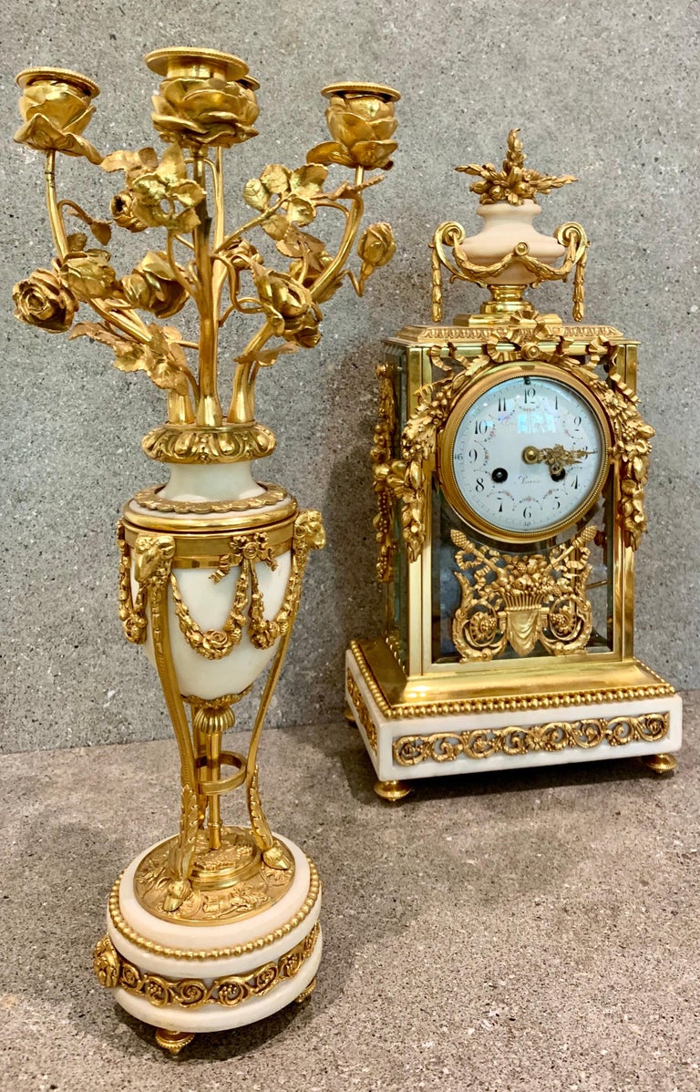 Fine French Gilt Bronze Four Glass Clock Set by Gerard, Paris Early ...