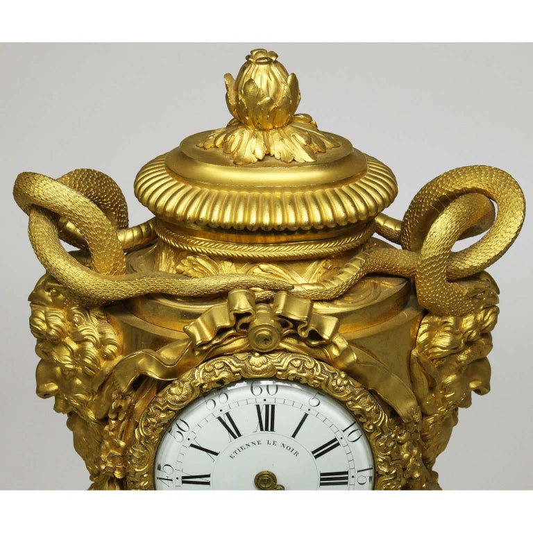 French Louis XVI Style Figural Gilt Bronze Mantel Clock - Étienne Le ...
