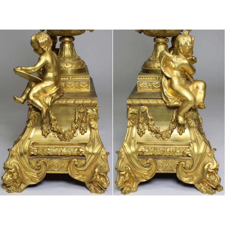 French Louis XVI Style Figural Gilt Bronze Mantel Clock - Étienne Le ...
