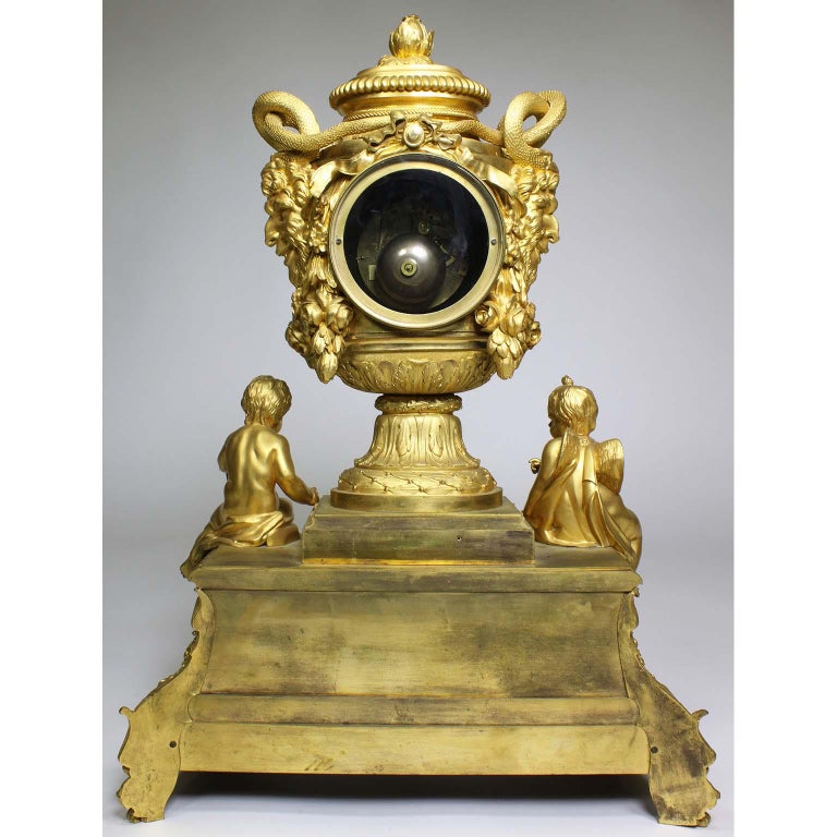 French Louis XVI Style Figural Gilt Bronze Mantel Clock - Étienne Le ...
