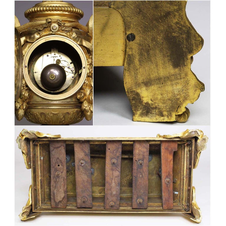 French Louis XVI Style Figural Gilt Bronze Mantel Clock - Étienne Le ...