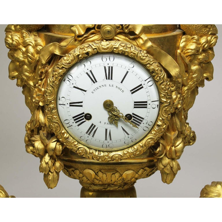 French Louis XVI Style Figural Gilt Bronze Mantel Clock - Étienne Le ...