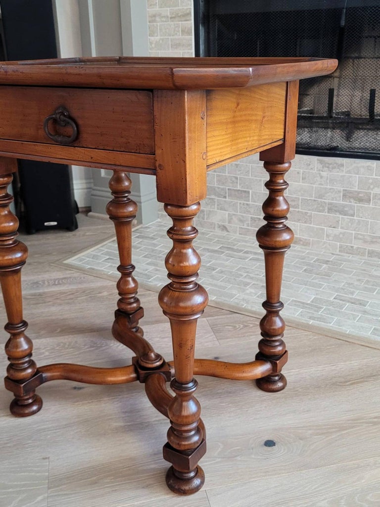 Fine French Rene Trotel Signed Fruitwood Side Table For Sale at 1stDibs