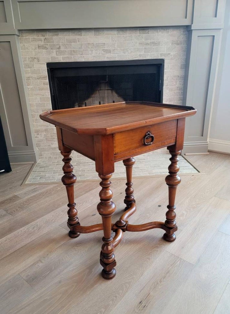 Fine French Rene Trotel Signed Fruitwood Side Table For Sale at 1stDibs