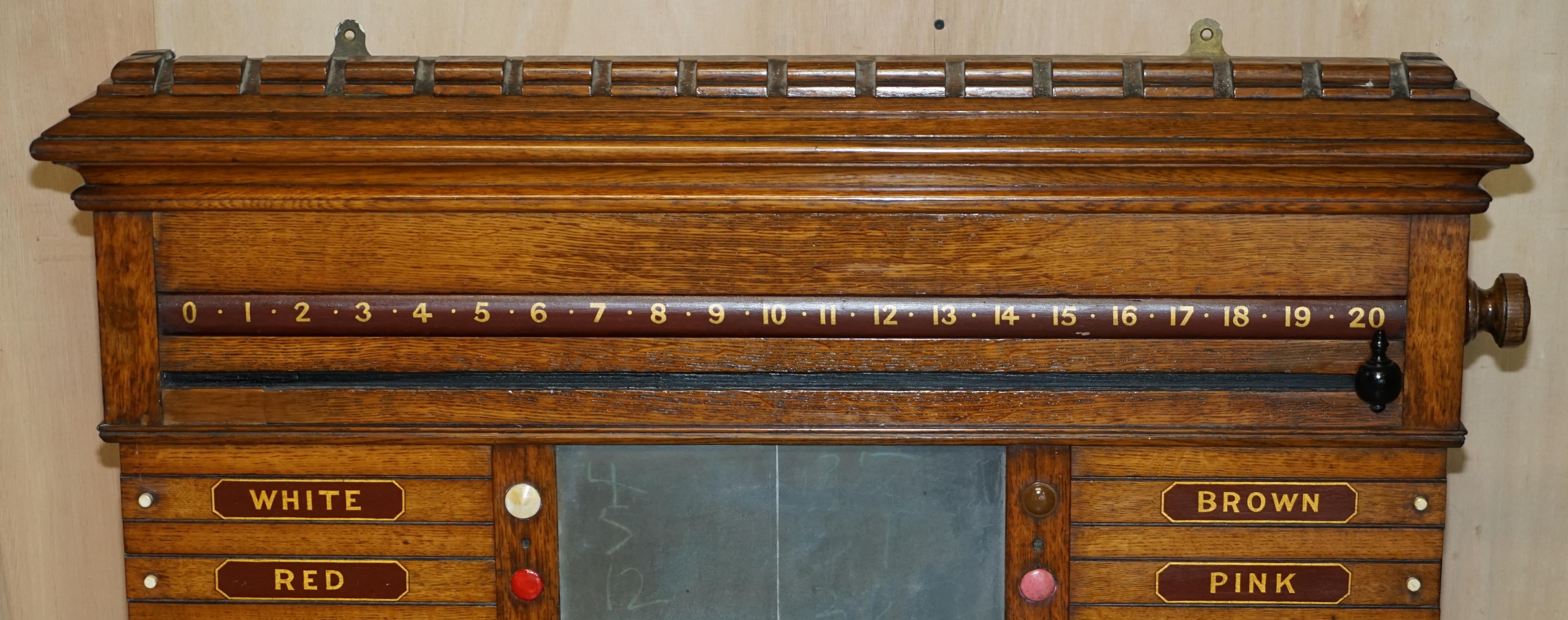 Fine Fully Restored Antique Victorian Honey Oak Snooker Scoreboard Ball ...