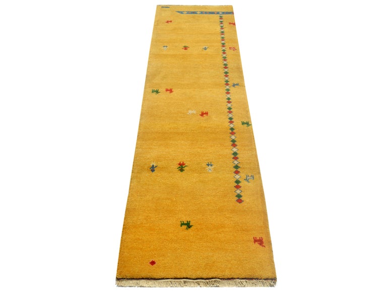 Fine Gabbeh Runner with Girl and Dog Design For Sale at 1stDibs