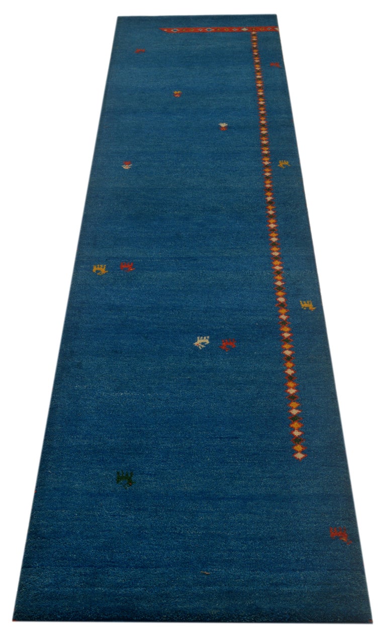 Fine Gabbeh Runner with Goat and Girl Design For Sale at 1stDibs