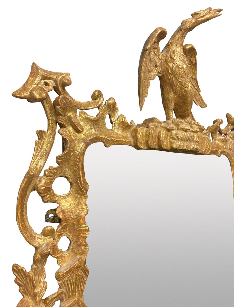 Fine George III Chippendale Period Gilt Wood Mirror For Sale at 1stDibs