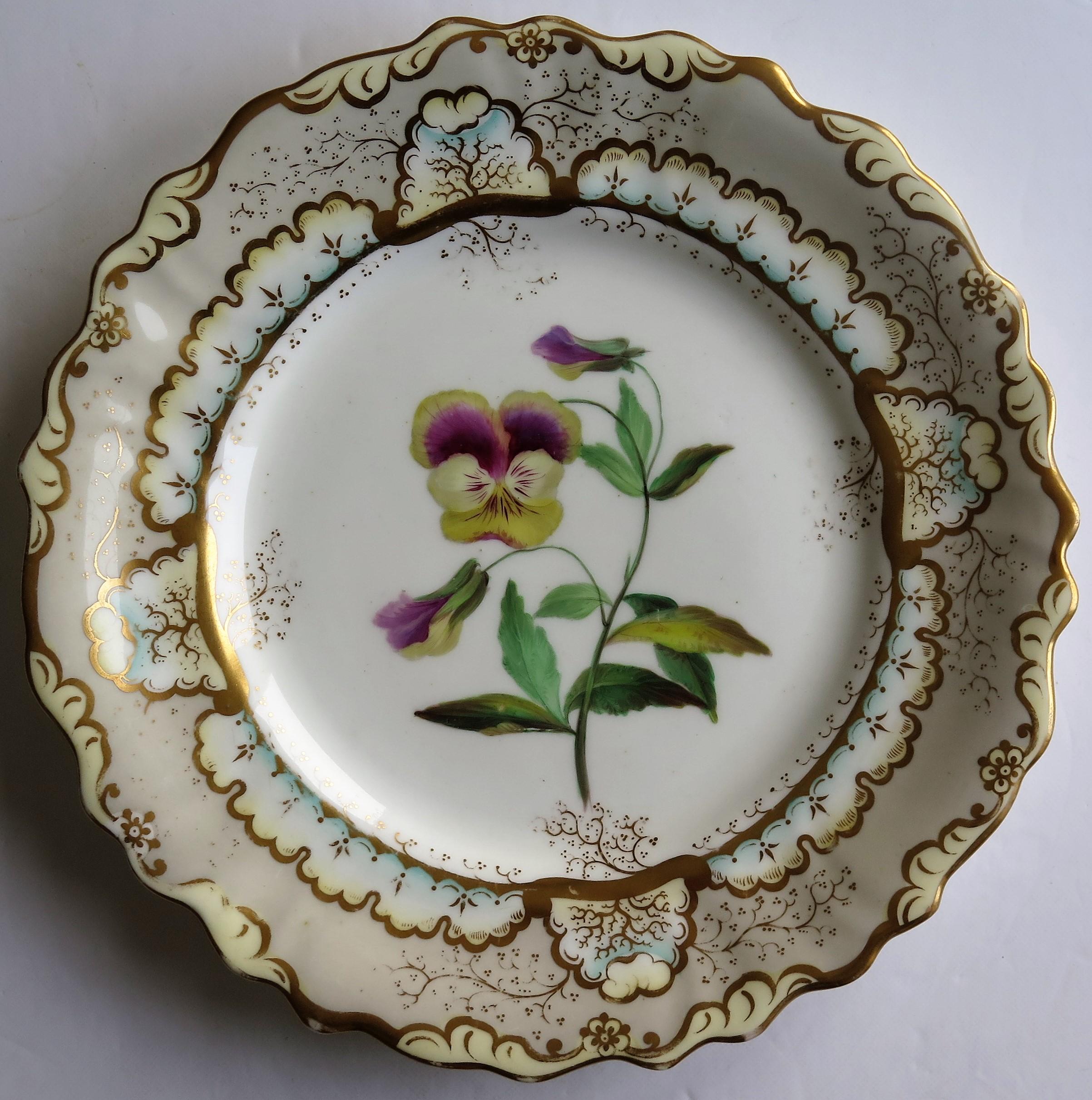 Fine Georgian porcelain plate possibly by H and R Daniel Hand Painted ...