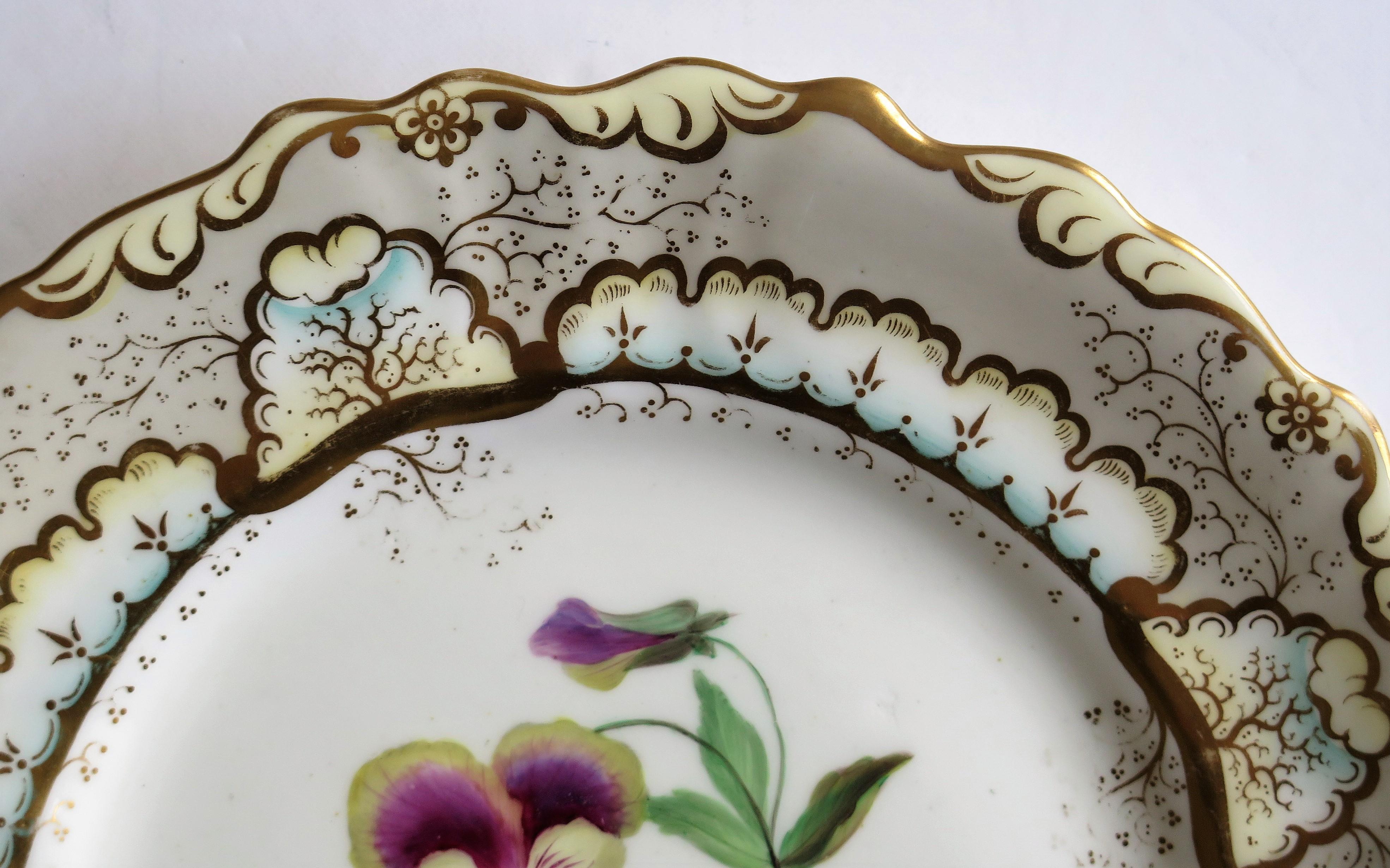 Fine Georgian porcelain plate possibly by H and R Daniel Hand Painted ...