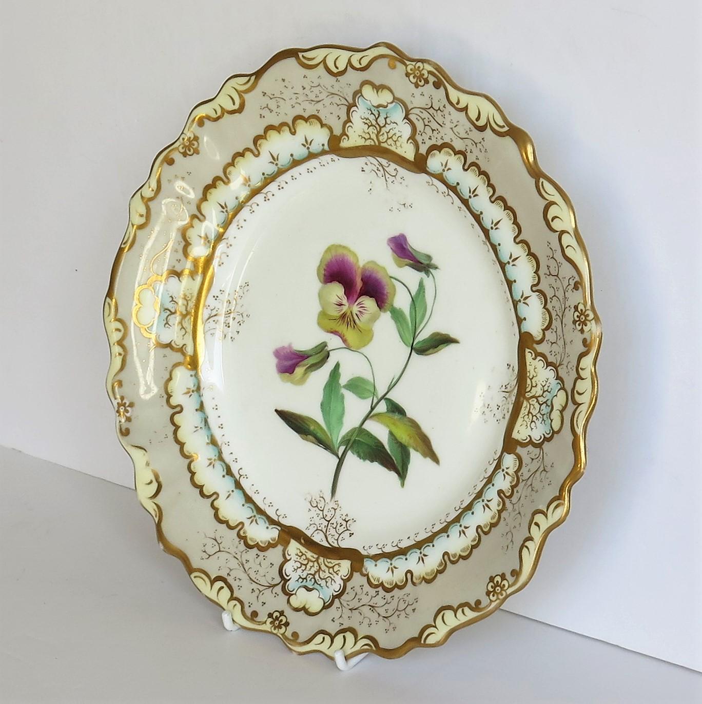 Fine Georgian porcelain plate possibly by H and R Daniel Hand Painted ...