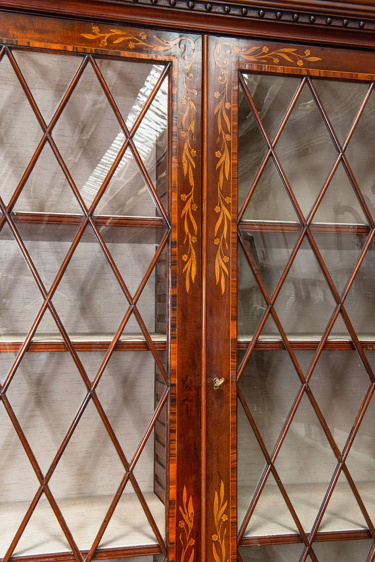 Fine Georgian Mahogany Inlaid Library Bookcase, circa 1800 For Sale at ...