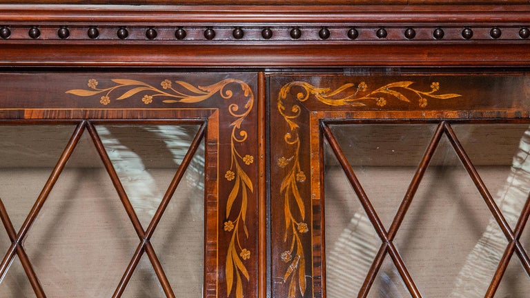 Fine Georgian Mahogany Inlaid Library Bookcase, circa 1800 For Sale at ...