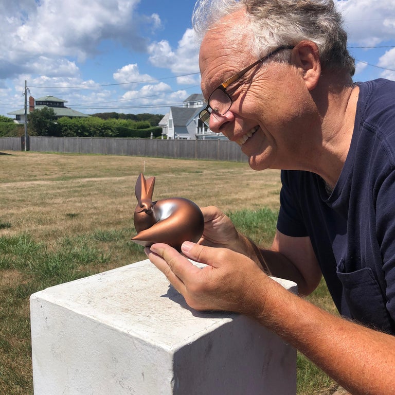 Fine Hand Cast "Copper Finish Rabbit" from Old Japan at 1stDibs
