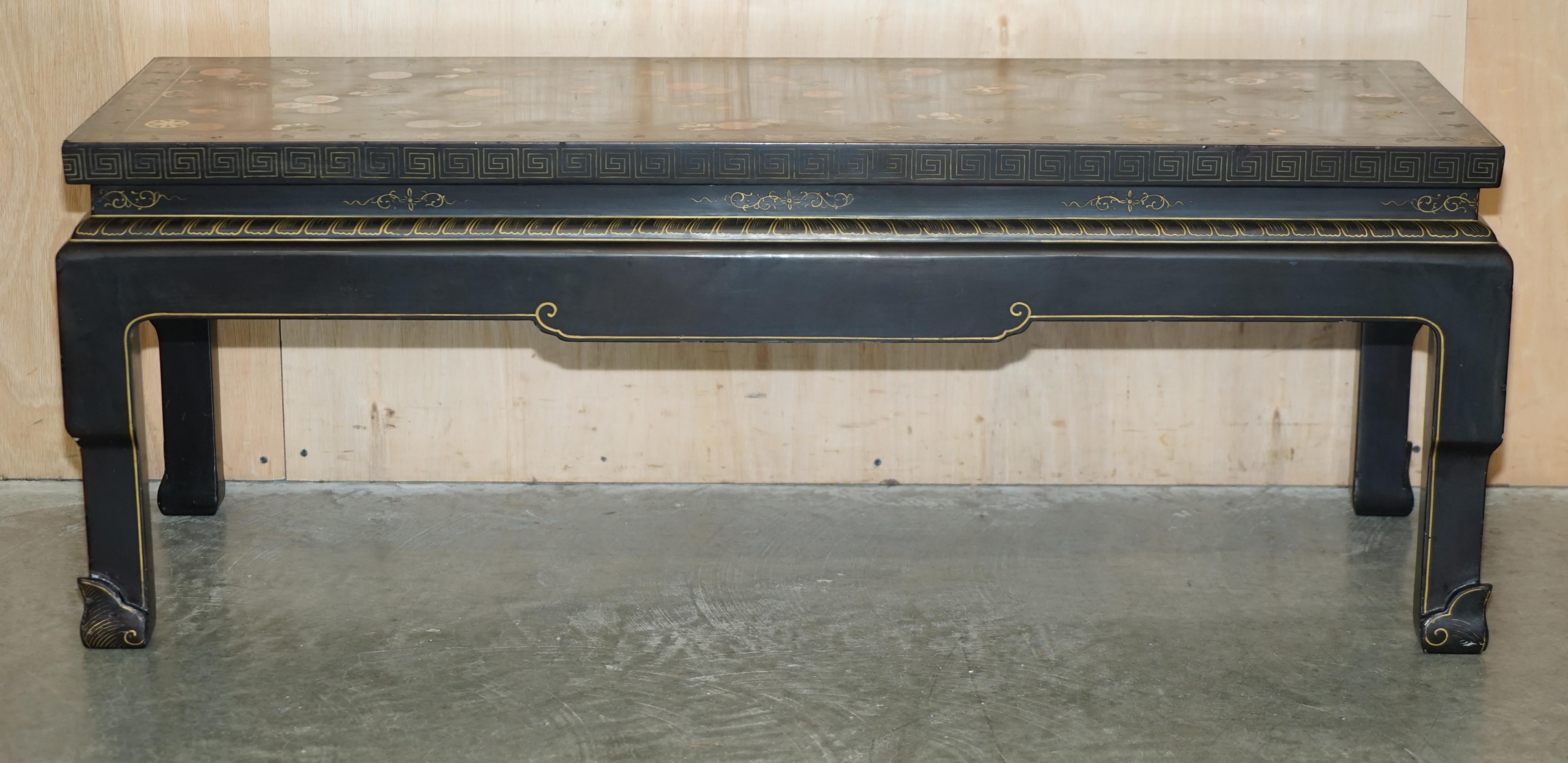 Fine Hand Painted and Lacquered Chinese Chinoiserie Oriental Coffee ...