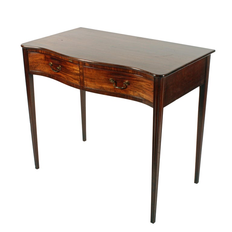 Fine Hepplewhite 18th Century Georgian Serpentine Two Drawer Side Table ...