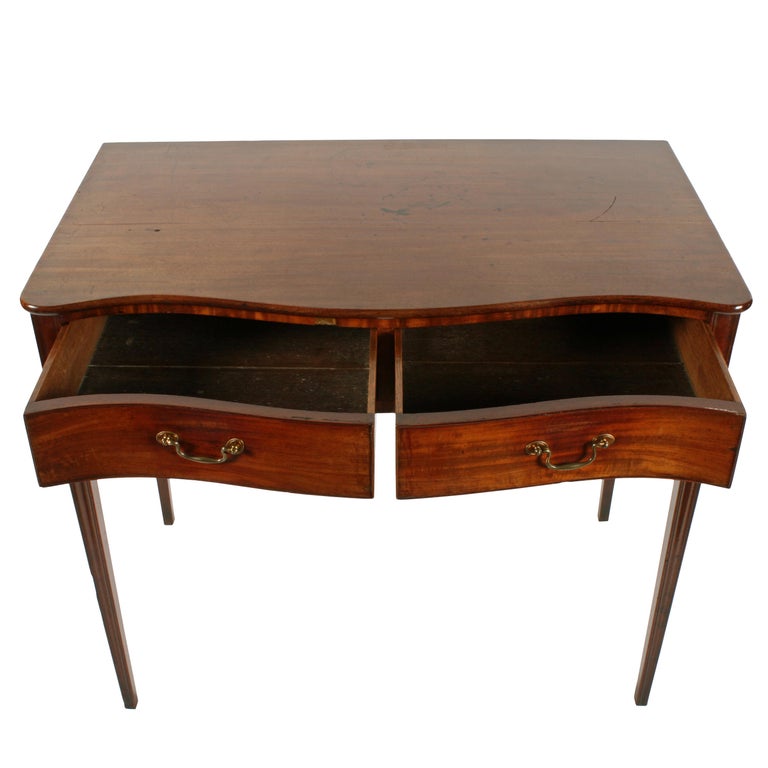 Fine Hepplewhite 18th Century Georgian Serpentine Two Drawer Side Table ...