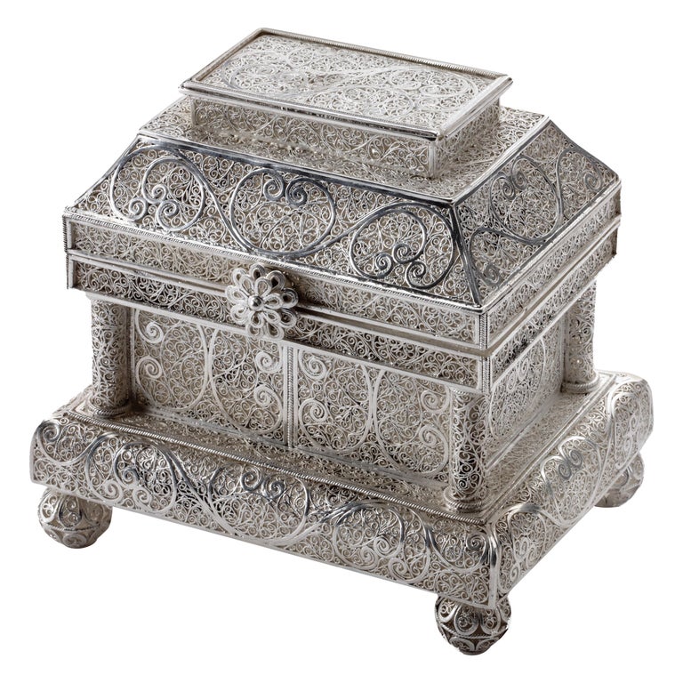 Fine Indonesian Colonial Silver Filigree Casket, Early 18th Century at ...
