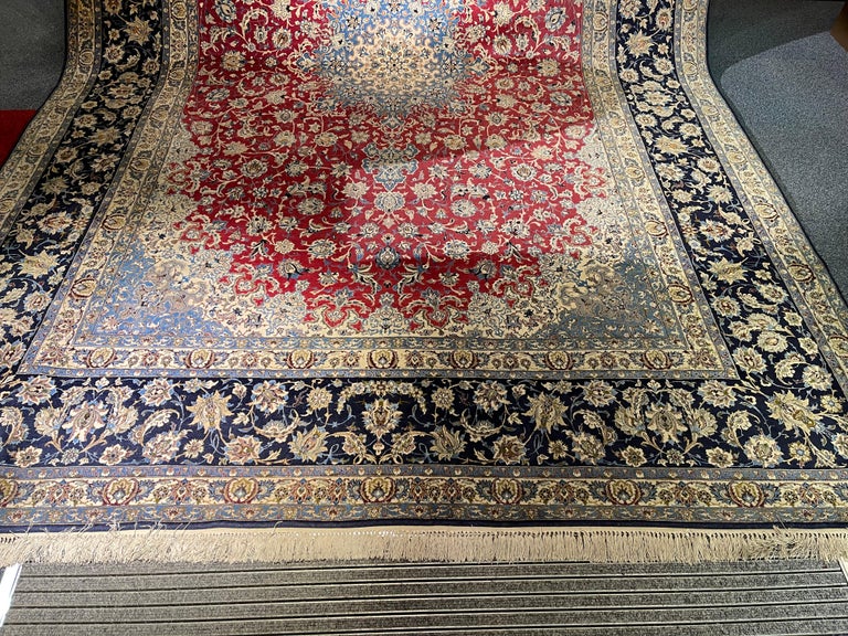 Fine Isfahan / Nain Carpet, Cork Wool with Silk, 20th Century For Sale ...