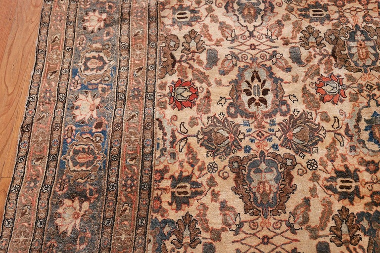 Fine Ivory Antique Persian Tabriz Rug. Size: 6 ft 5 in x 10 ft 5 in For ...
