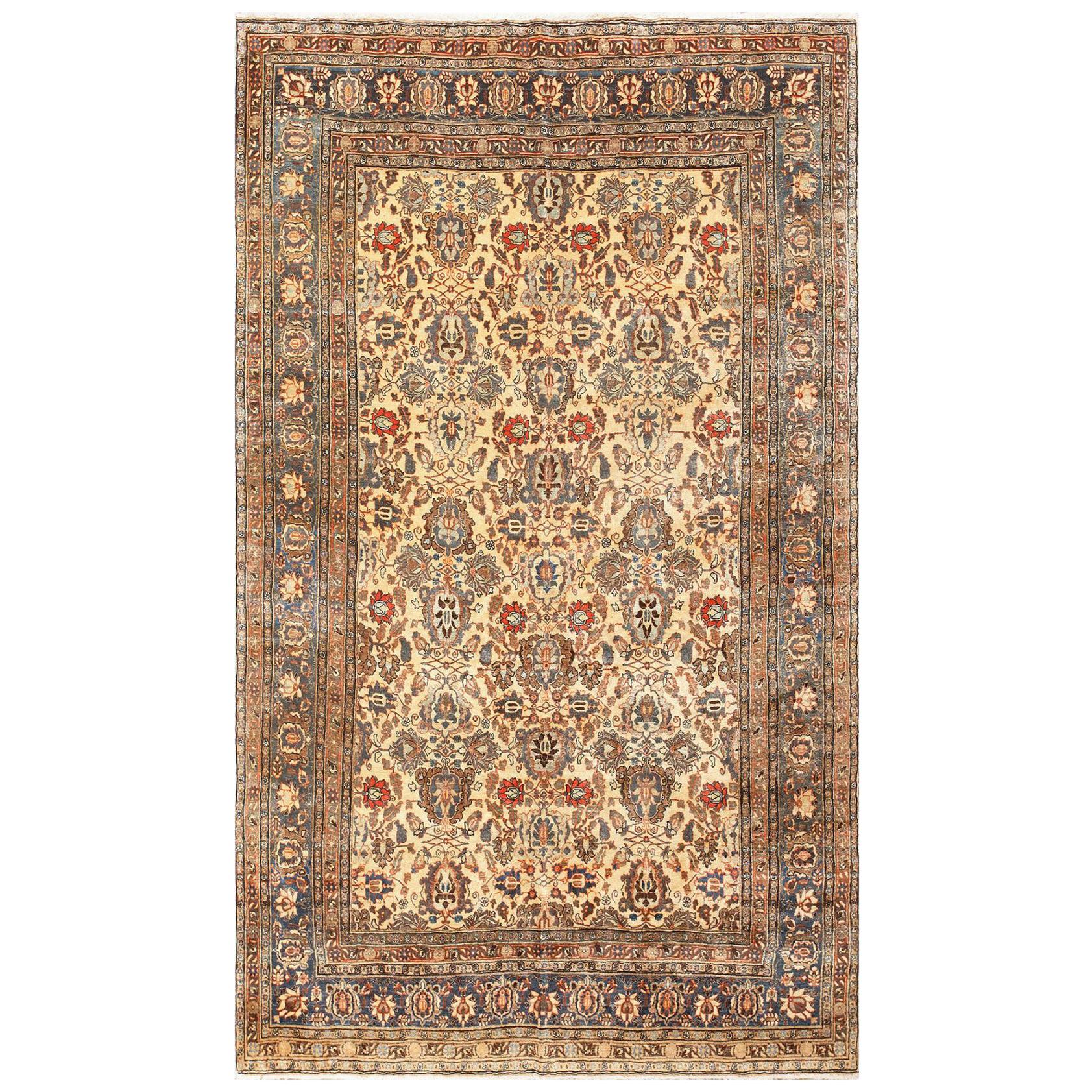 Fine Ivory Antique Persian Tabriz Rug. Size: 6 ft 5 in x 10 ft 5 in For ...