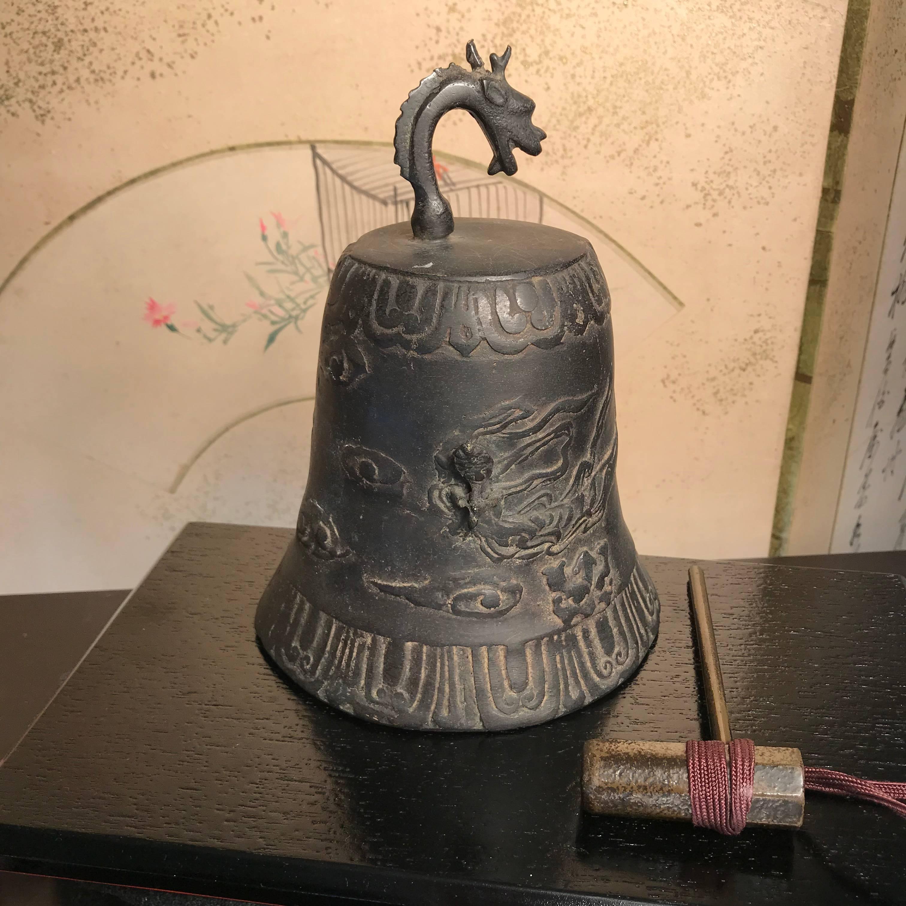 Fine Japan Antique Cast Bronze "Flying Angels" Fire Bell, 19th Century ...
