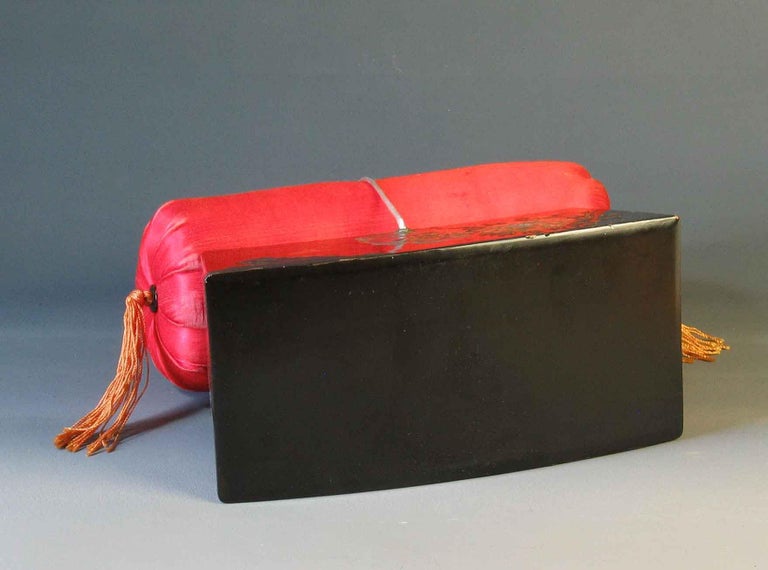 Fine Japanese Lacquer Takamakura Geisha Pillow, First Half of the 20th ...