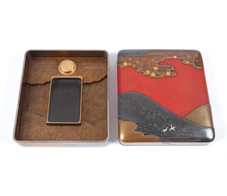 Fine Japanese Suzuribako Box with Storage Box and Provenance at 1stDibs