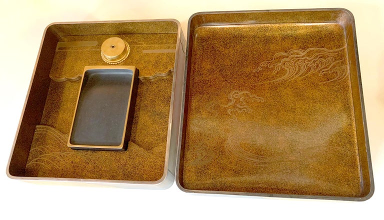 Fine Japanese Suzuribako Box with Storage Box and Provenance at 1stDibs