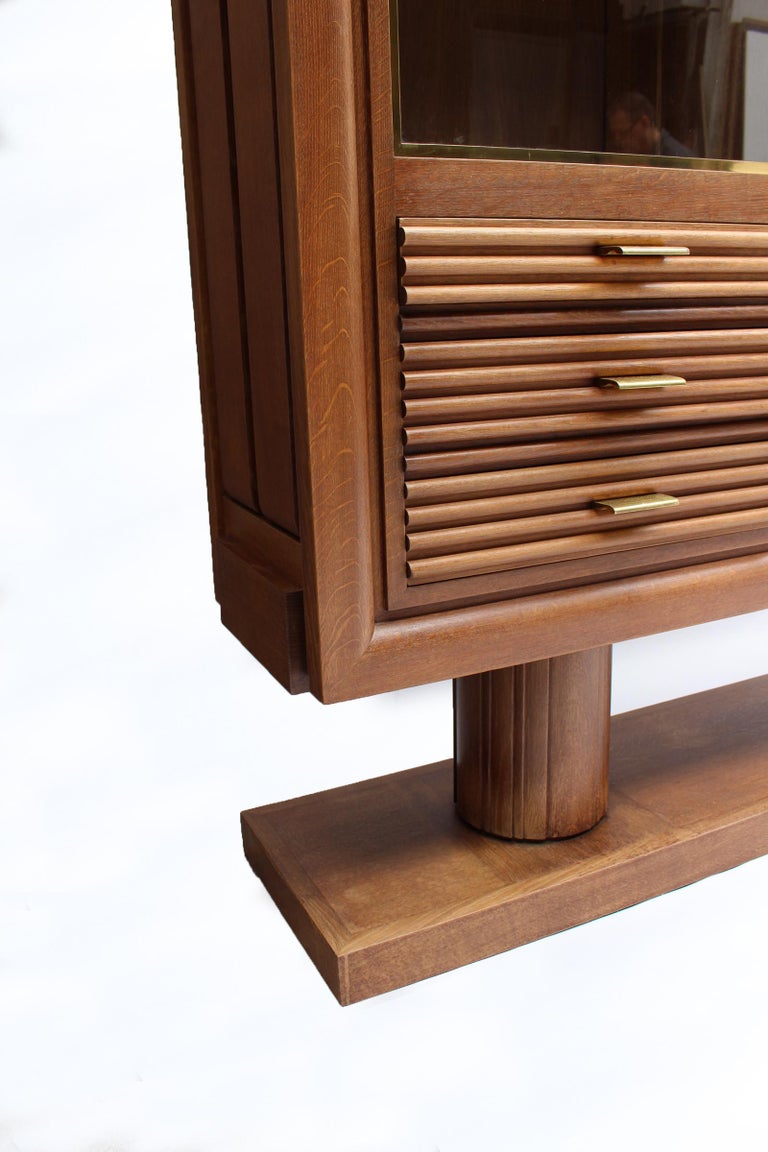 Fine Large French 1930s Oak Cabinet by Dudouyt For Sale at 1stDibs
