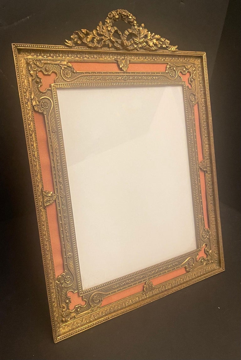 Fine Large French Louis XVI Bronze Ormolu Picture Frame Wreath Garland ...