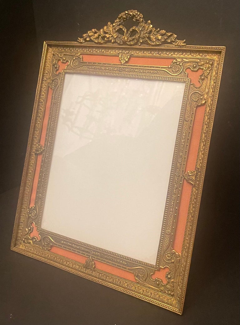 Fine Large French Louis XVI Bronze Ormolu Picture Frame Wreath Garland ...
