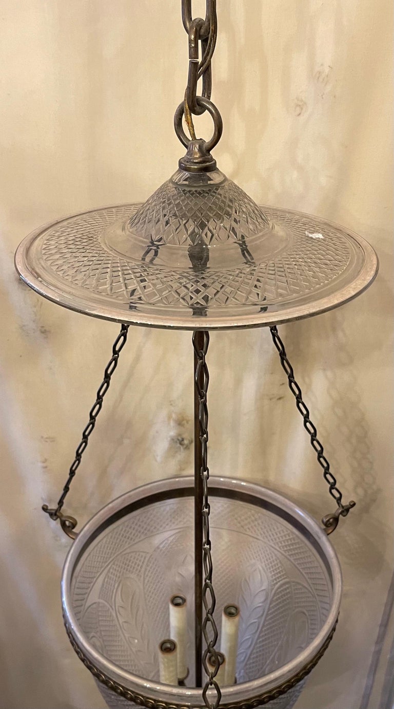 Fine Large Vaughan Lighting Bell Jar Glass Bronze Neoclassical Lantern ...