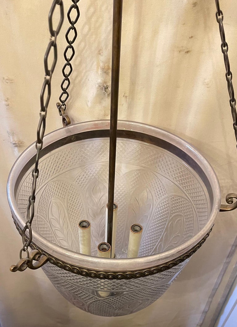 Fine Large Vaughan Lighting Bell Jar Glass Bronze Neoclassical Lantern ...